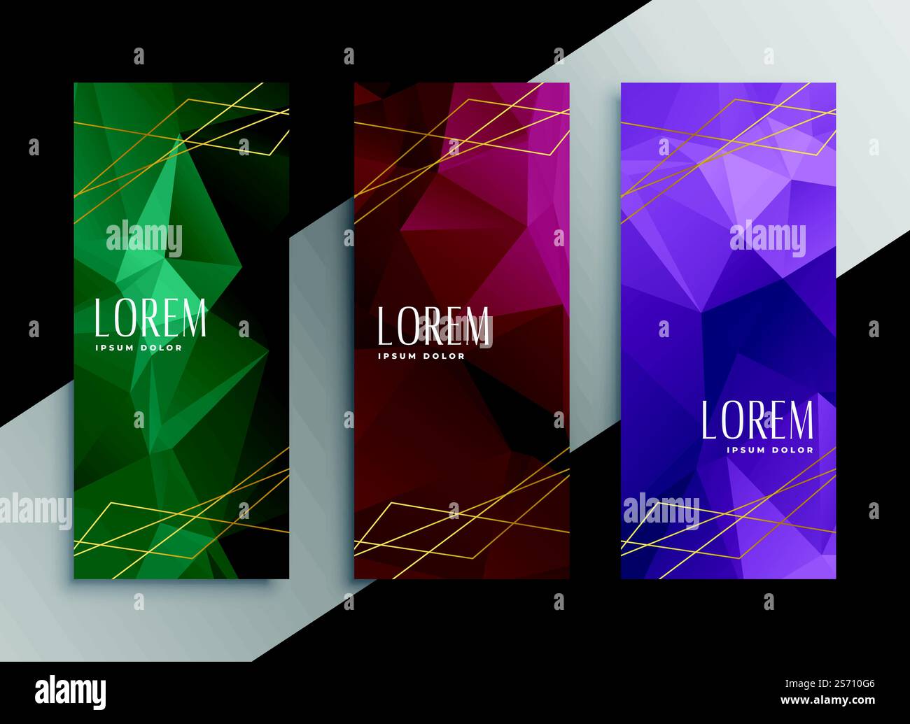 abstract low poly style premium banners set Stock Vector Image & Art ...