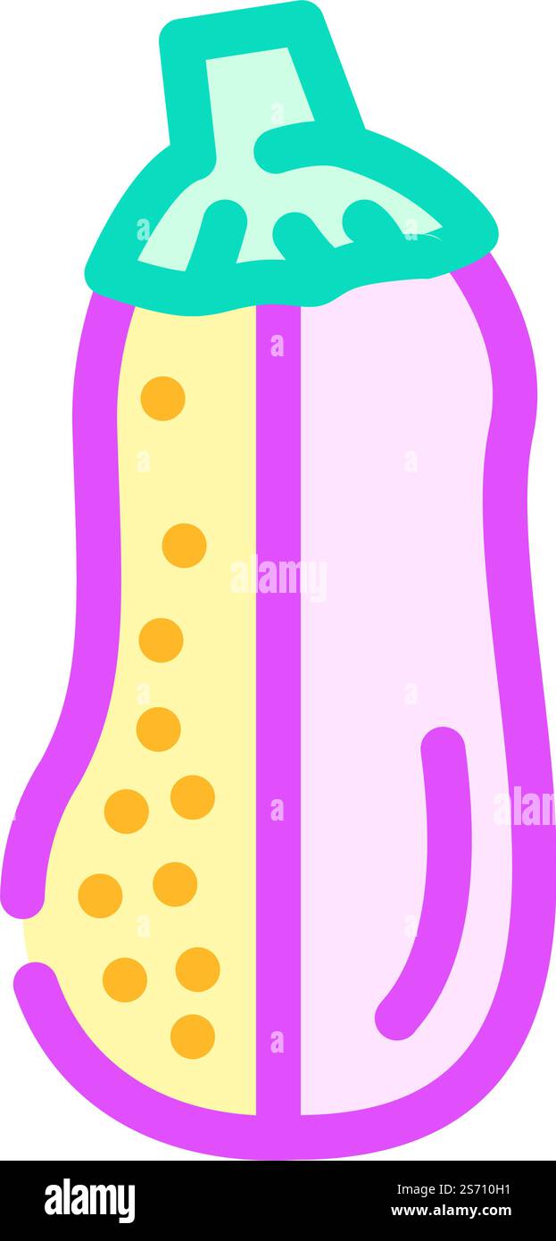 cut ripe eggplant color icon vector. cut ripe eggplant sign. isolated ...