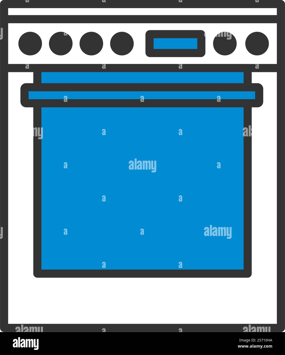 Kitchen Main Stove Unit Icon. Editable Bold Outline With Color Fill ...