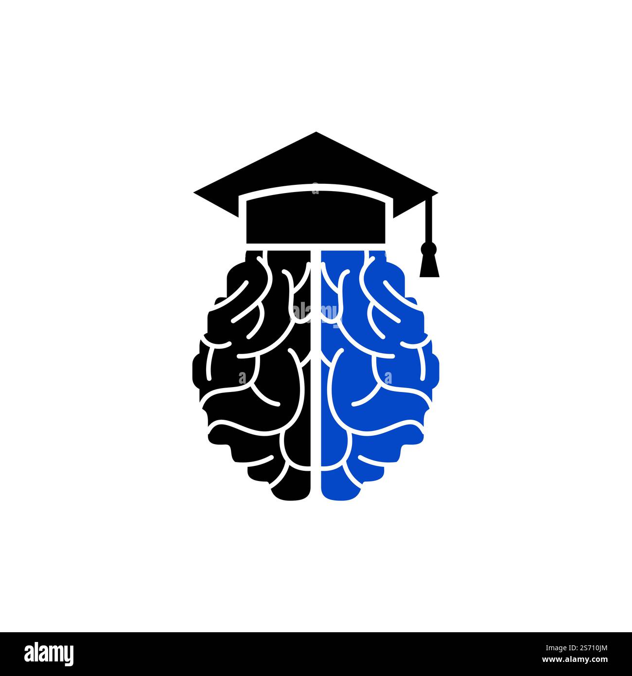 Brain and graduation cap icon design. Educational and institutional ...