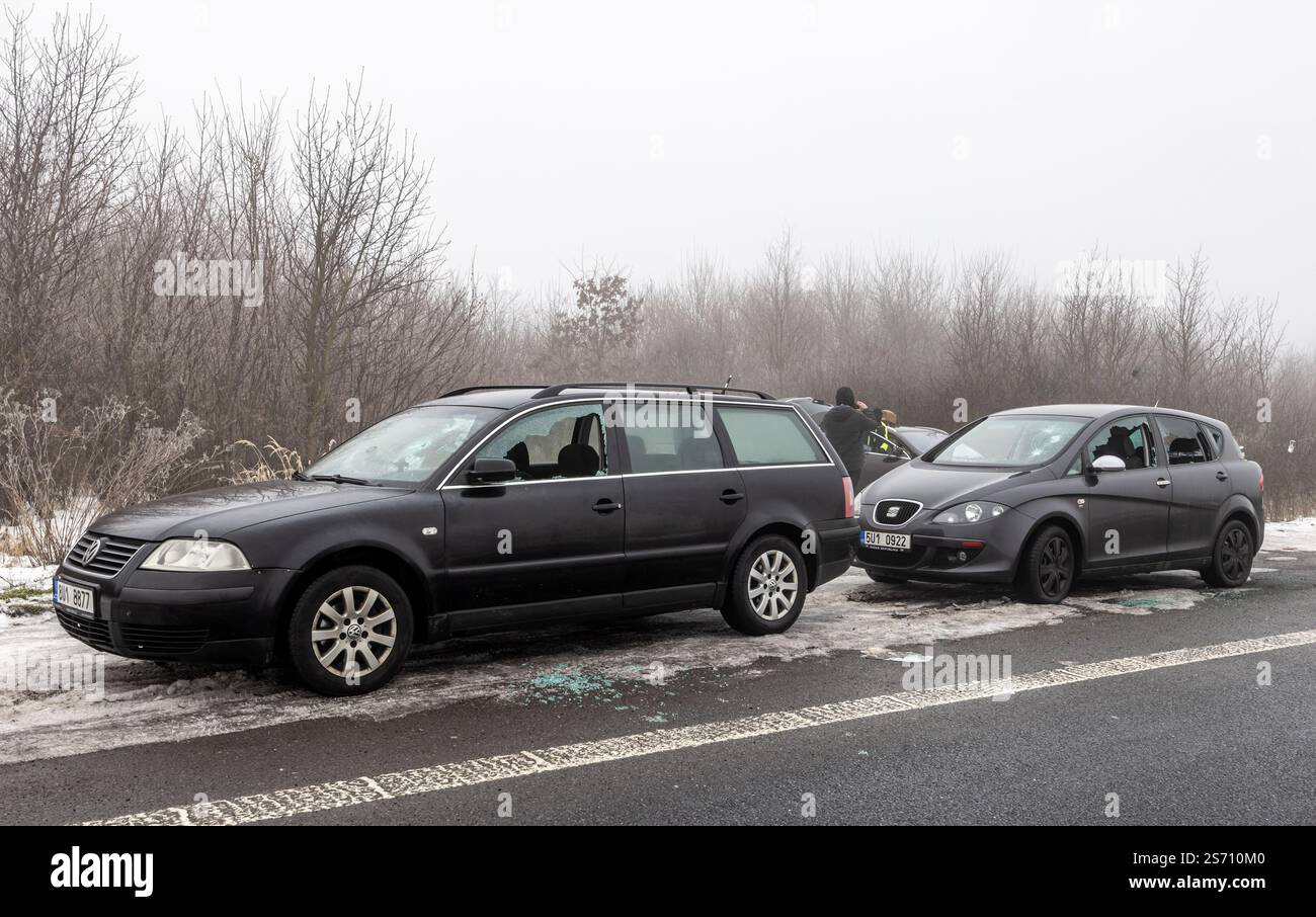 Libouchec, Czech Republic. 18th Jan, 2025. Pendlers, who work across ...