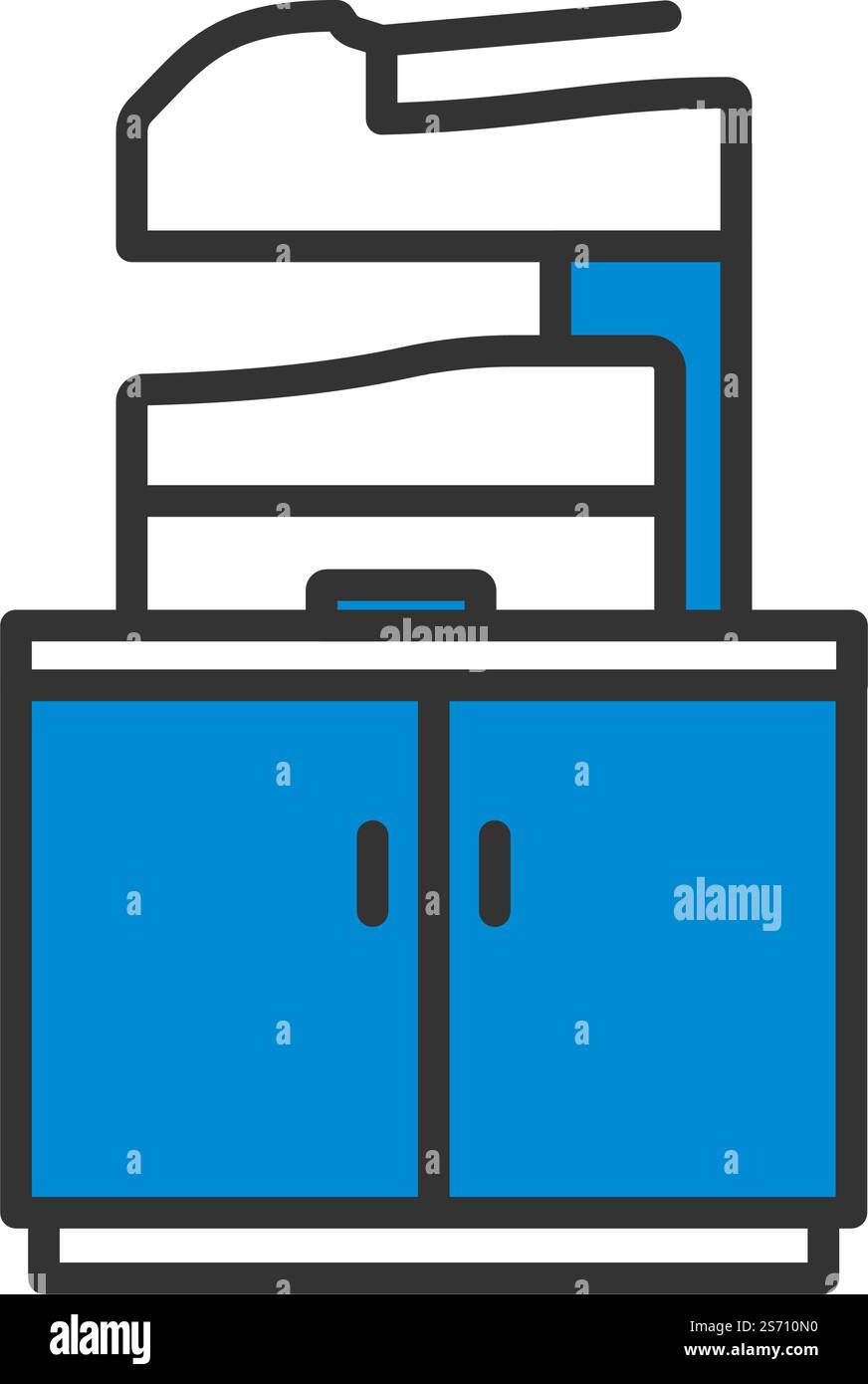 Copying Machine Icon. Editable Bold Outline With Color Fill Design ...
