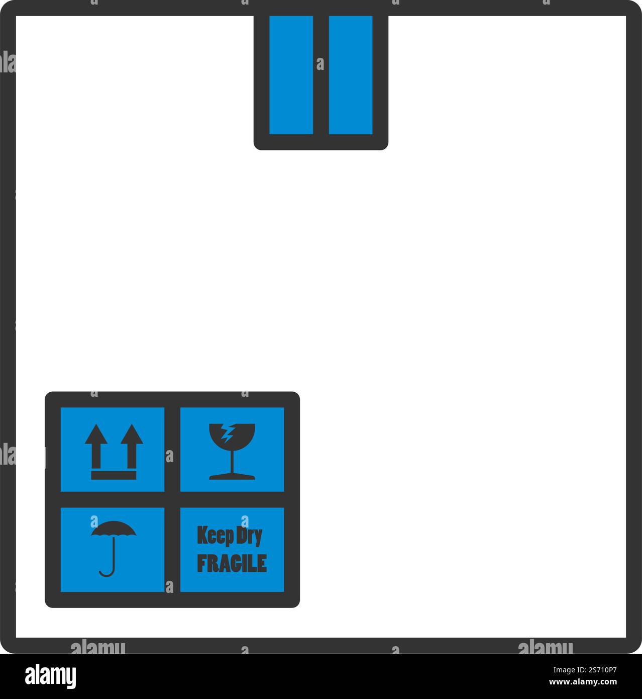 Cardboard Package Box Icon. Editable Bold Outline With Color Fill ...
