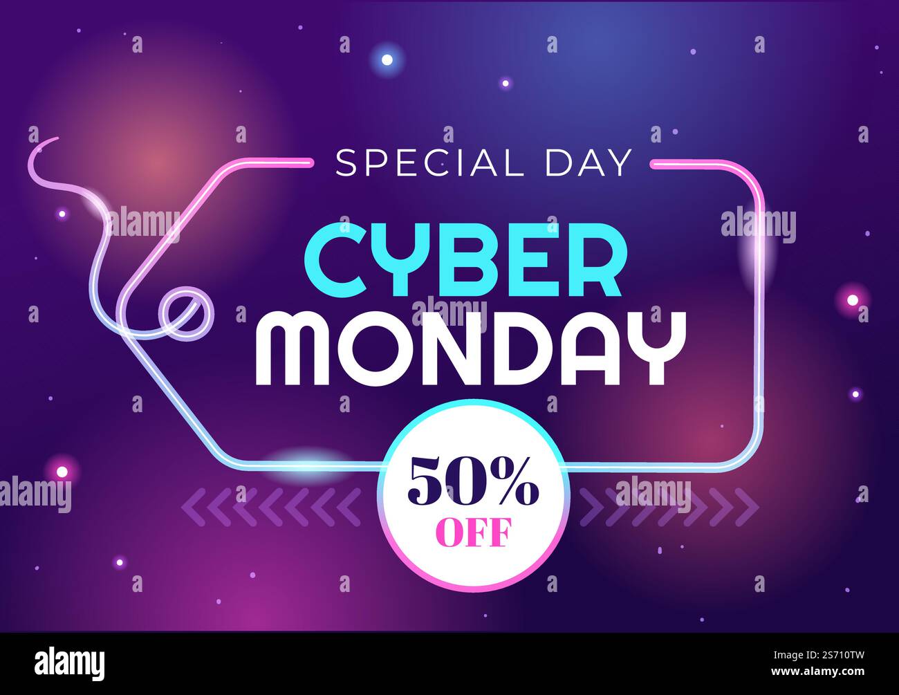 Cyber Monday Template Hand Drawn Cartoon Flat Background Illustration ...