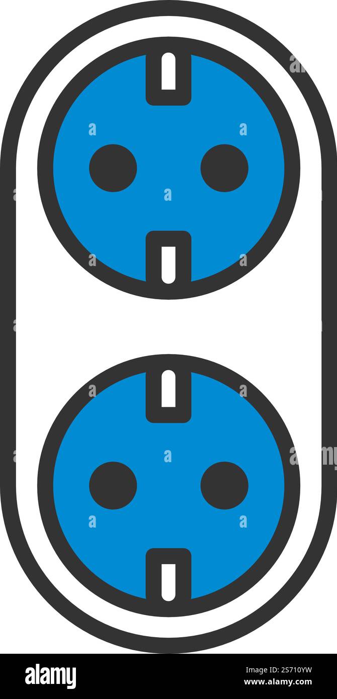 AC Splitter Icon. Editable Bold Outline With Color Fill Design. Vector ...