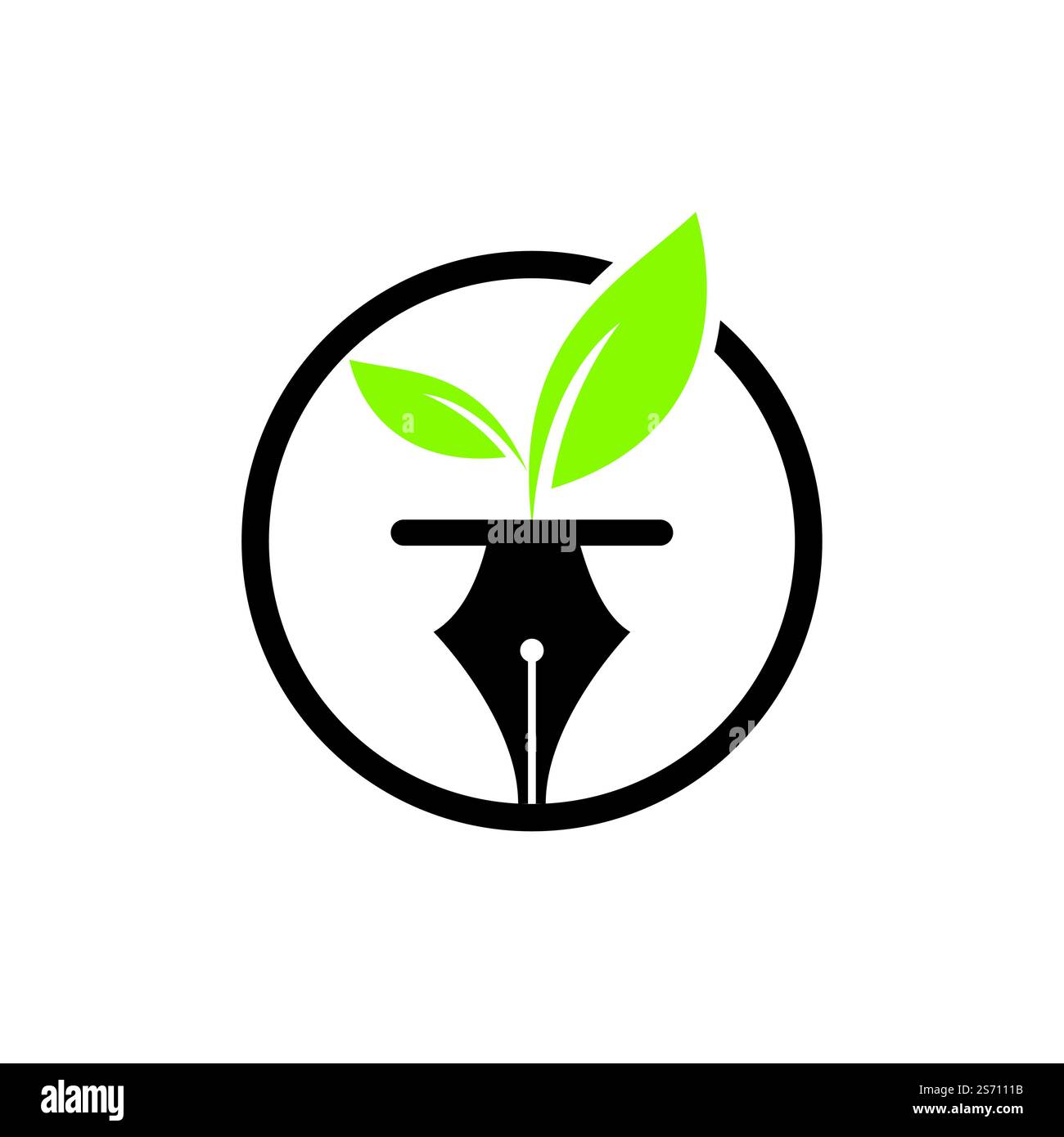 Leaf and pen logo design. Education and writer community Logo. Institutional and educational ...