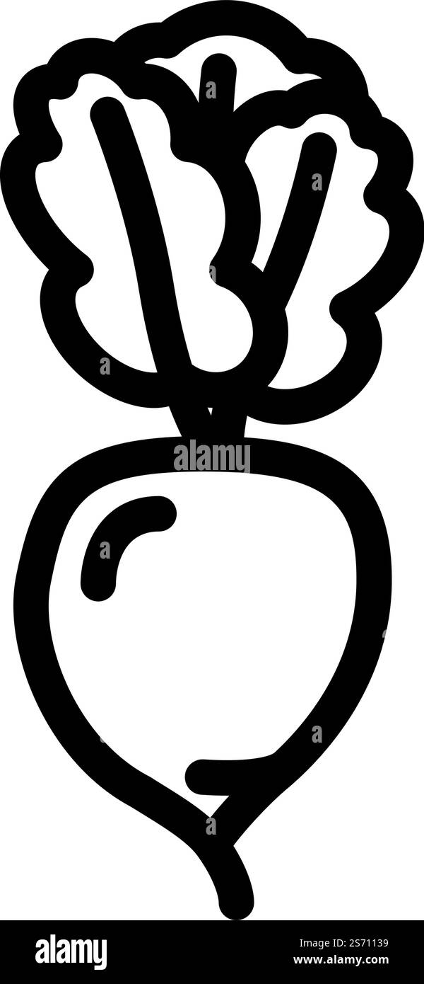radish ripe line icon vector. radish ripe sign. isolated contour symbol ...