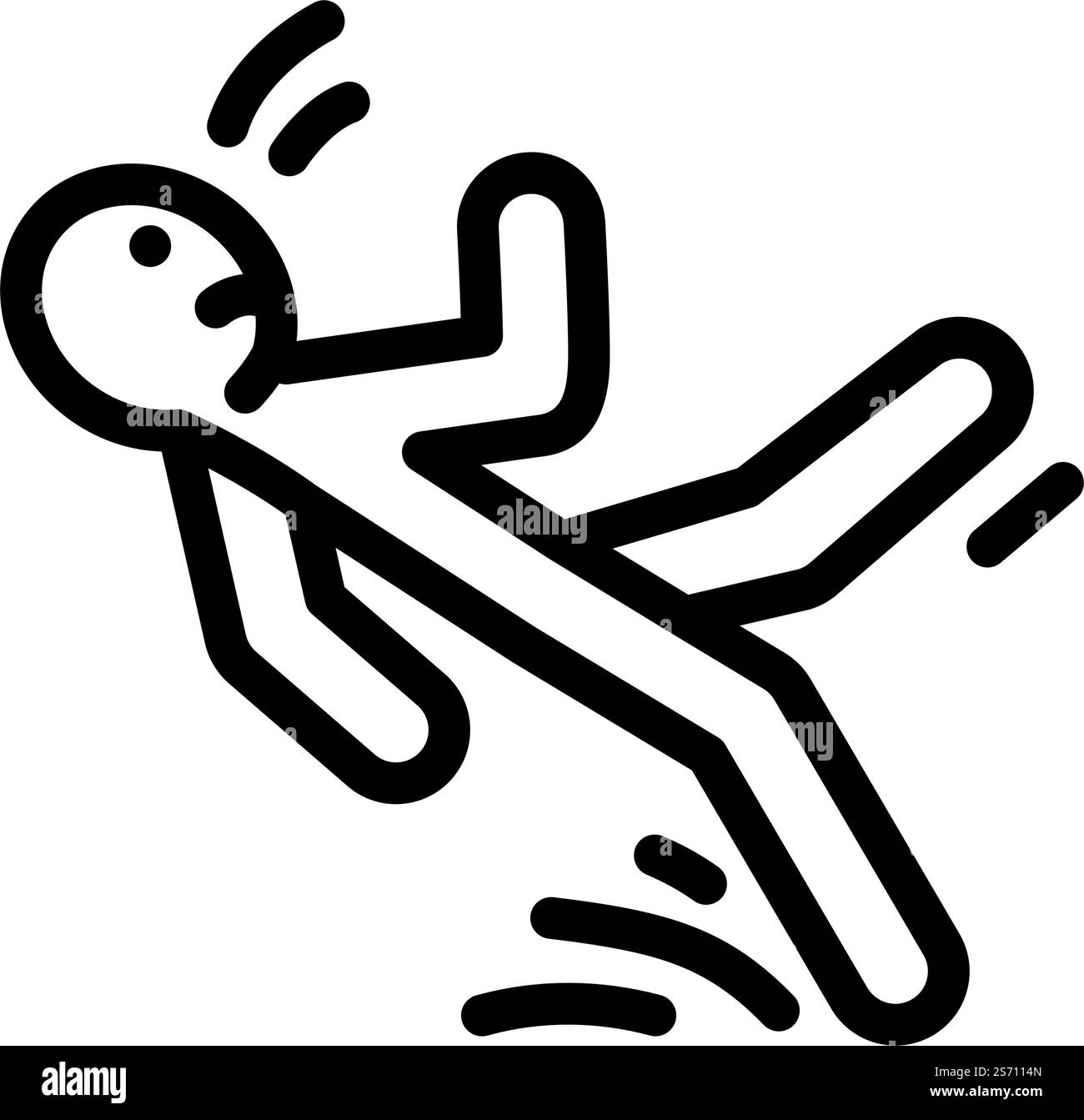 slipped man fall accident line icon vector. slipped man fall accident ...