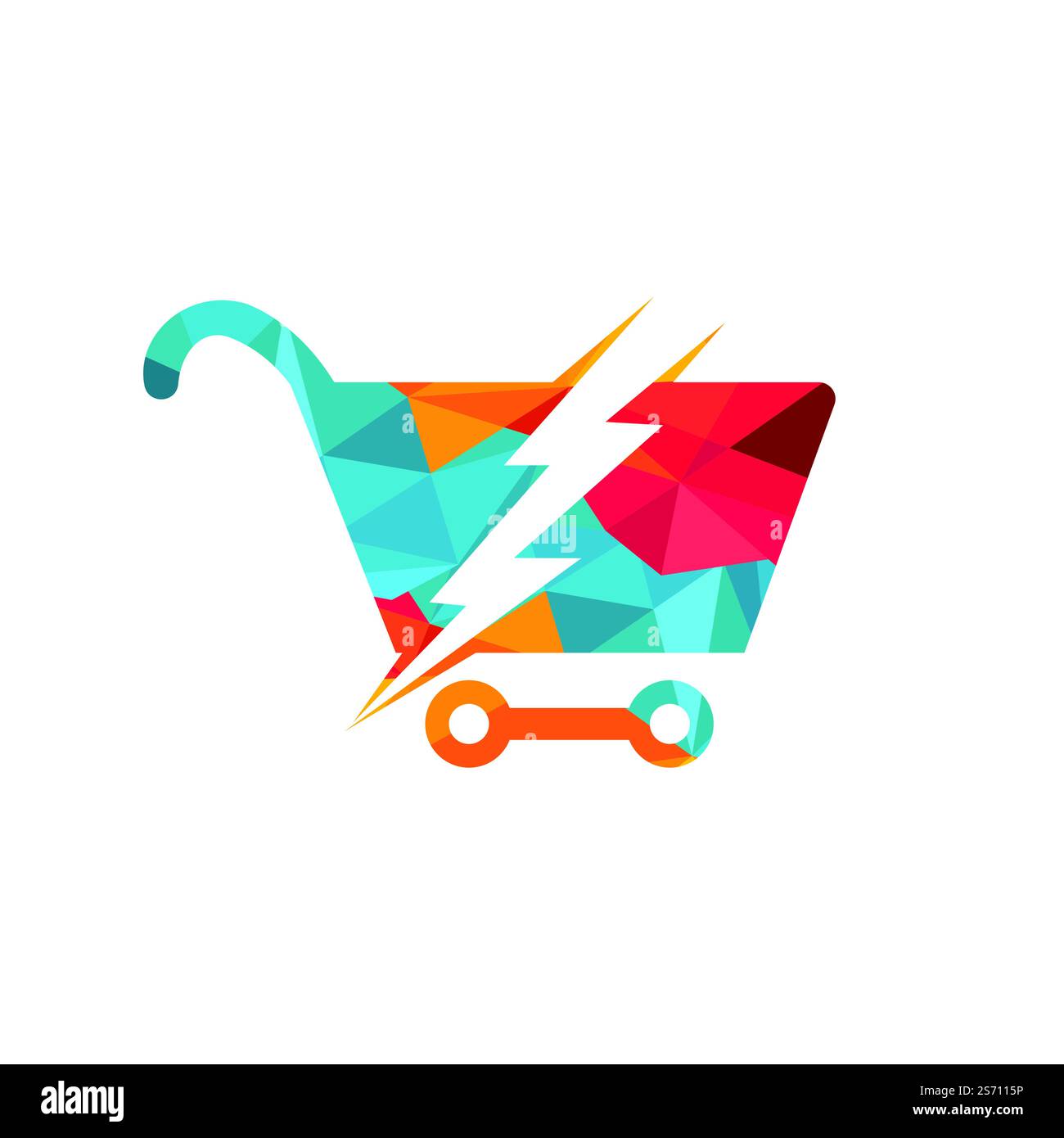 Fast Shopping vector logo design. Shopping cart with flash logo icon ...