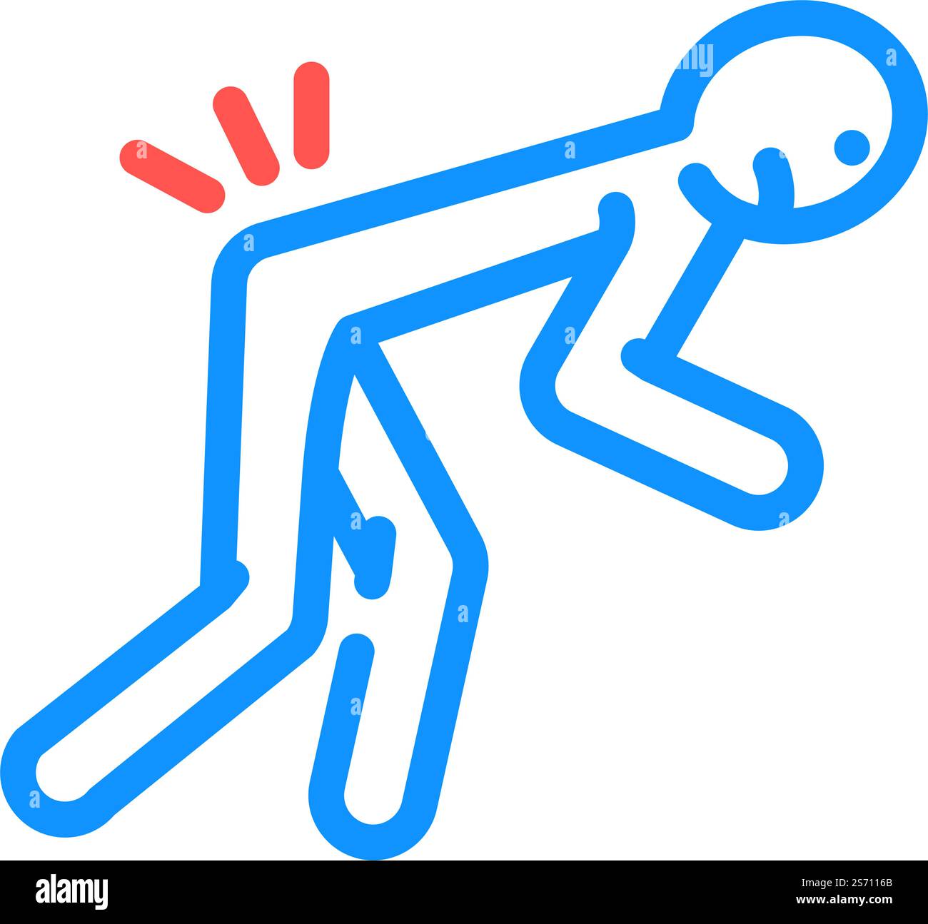 back pain man accident color icon vector. back pain man accident sign ...