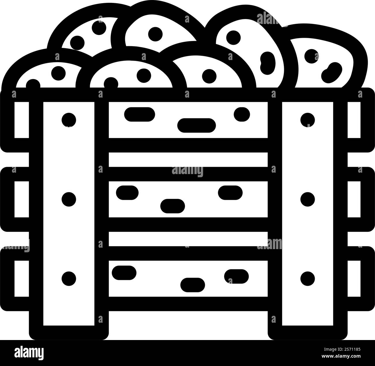 potato crate line icon vector. potato crate sign. isolated contour ...