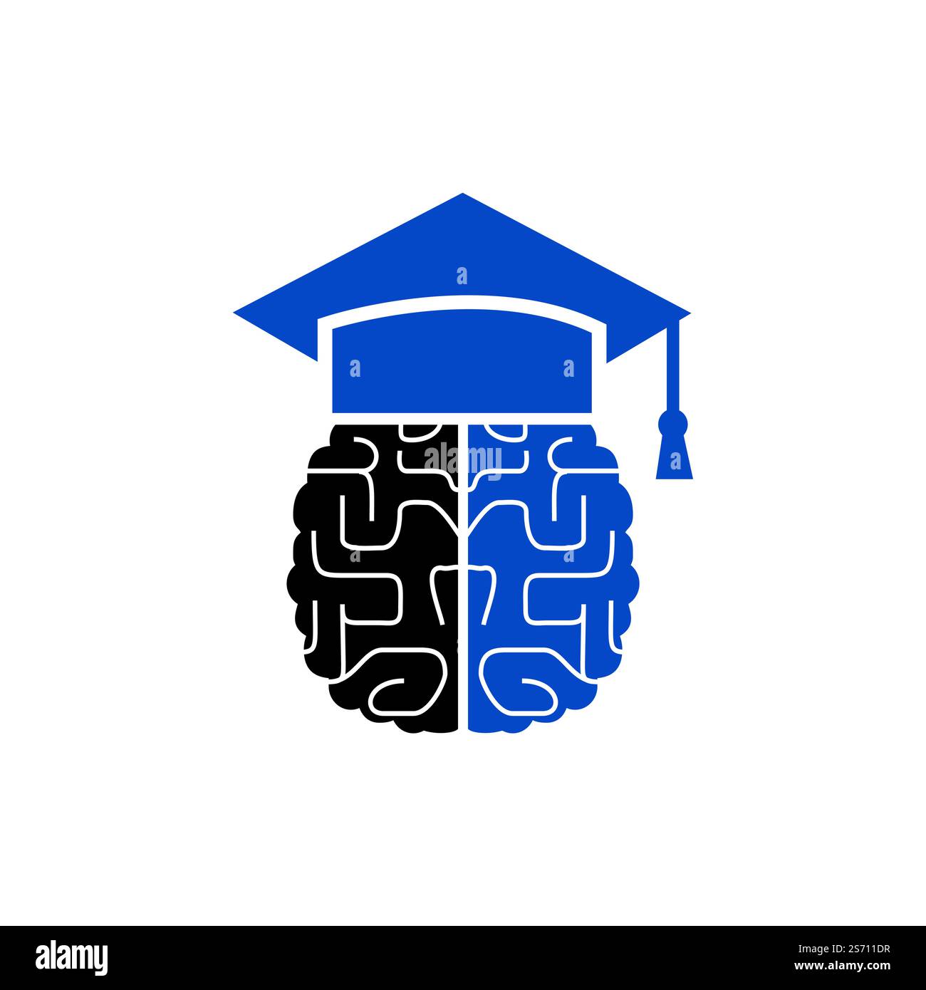 Brain and graduation cap icon design. Educational and institutional ...