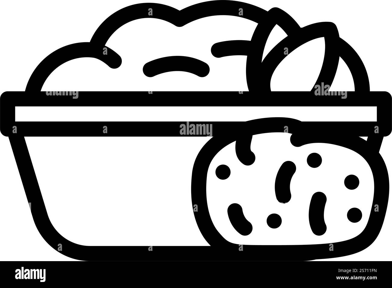 mashed potatoes line icon vector. mashed potatoes sign. isolated ...