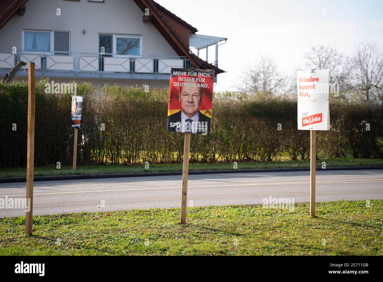 Wahlplakat, Olaf Scholz, SPD, Deutschlandflagge, Bundeskanzler, Slogan ...