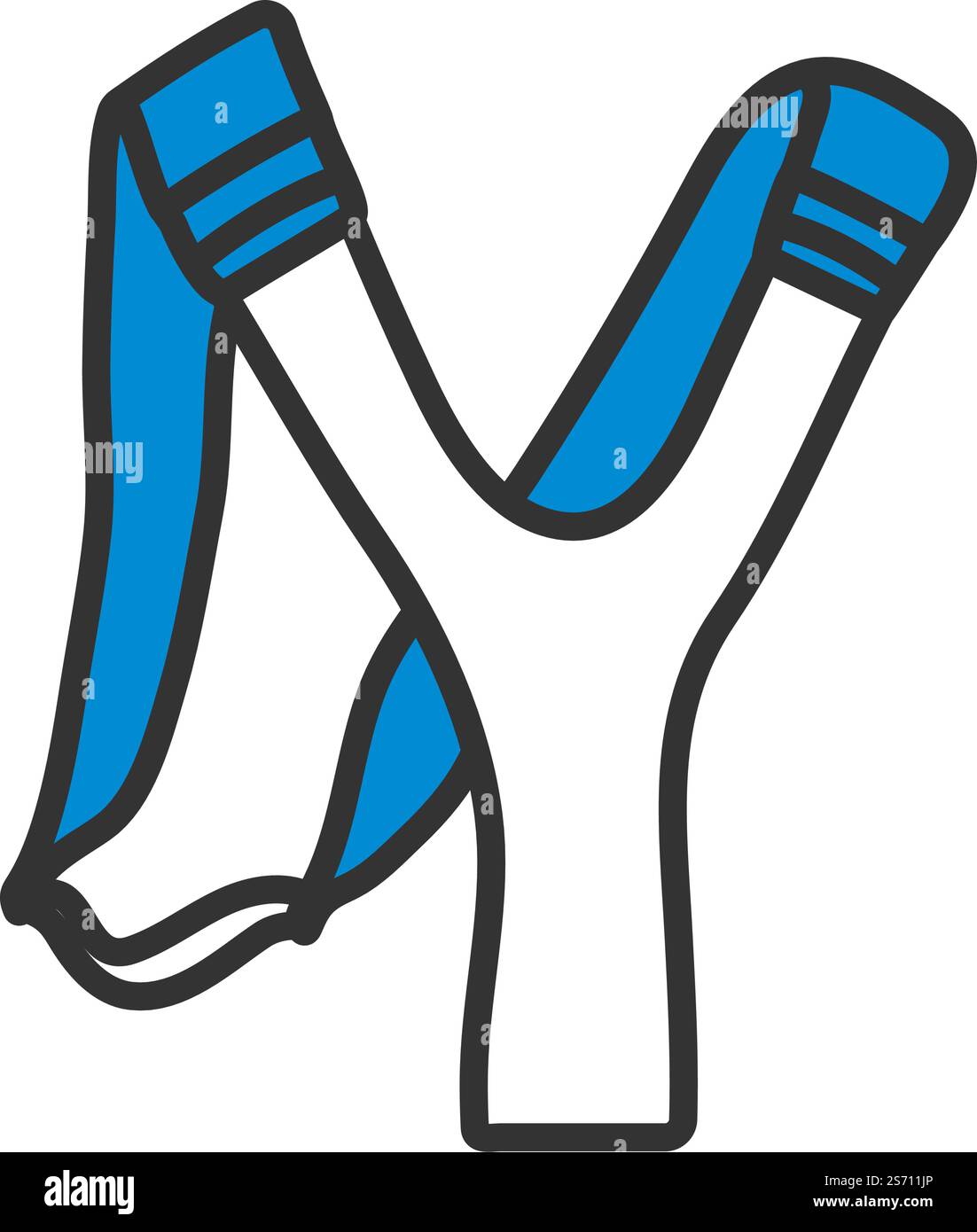 Icon Of Hunting Slingshot. Editable Bold Outline With Color Fill Design ...