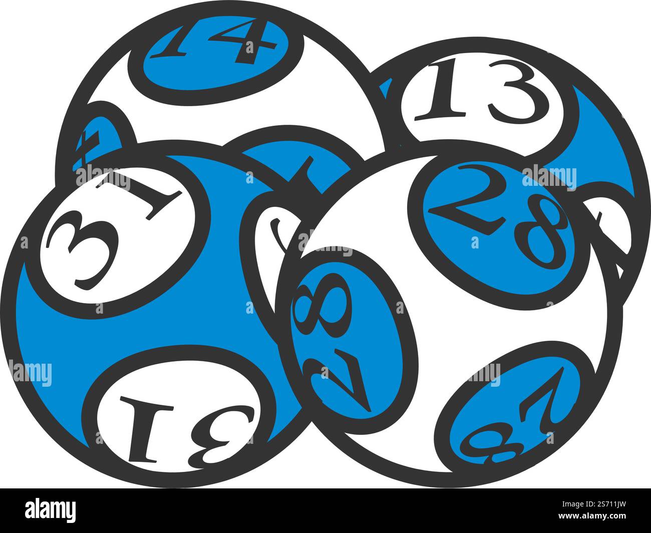 Lotto Balls Icon. Editable Bold Outline With Color Fill Design. Vector ...