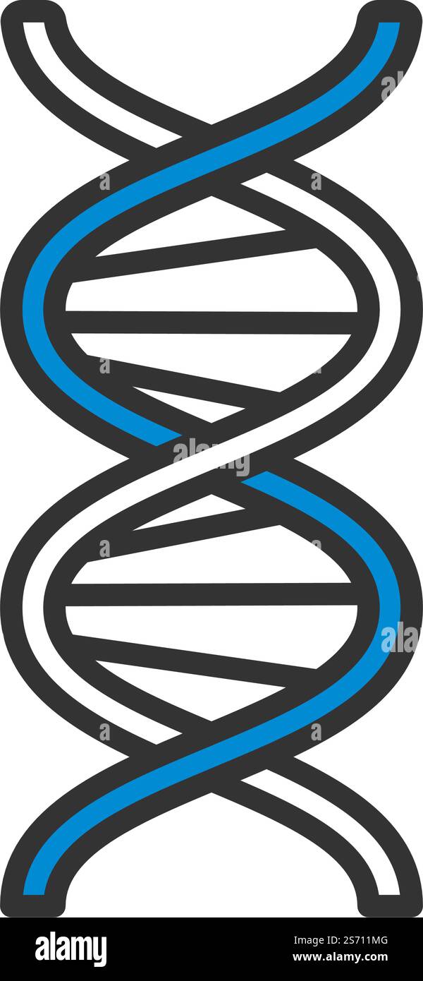 DNA Icon. Editable Bold Outline With Color Fill Design. Vector ...