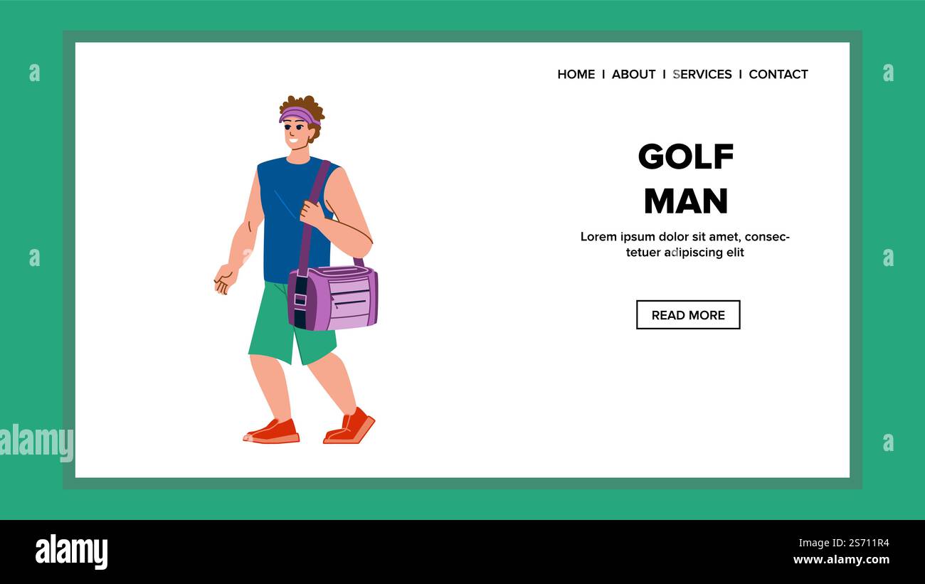 golf man vector. golfer sport play, fairway summer, player green, game ...