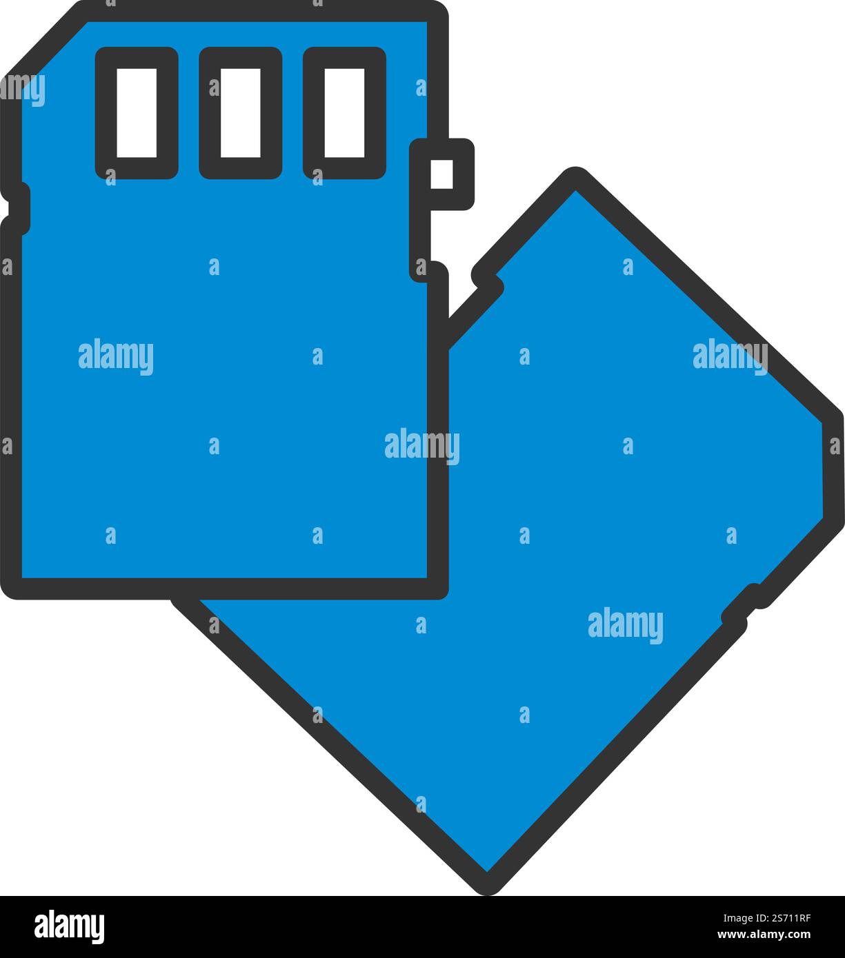 Memory Card Icon. Editable Bold Outline With Color Fill Design. Vector ...