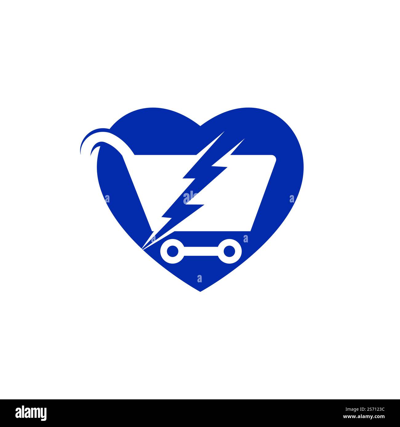 Fast Shopping vector logo design. Shopping cart with flash and heart ...