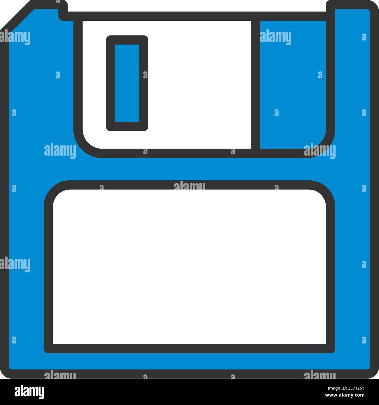 Floppy Icon. Editable Bold Outline With Color Fill Design. Vector ...
