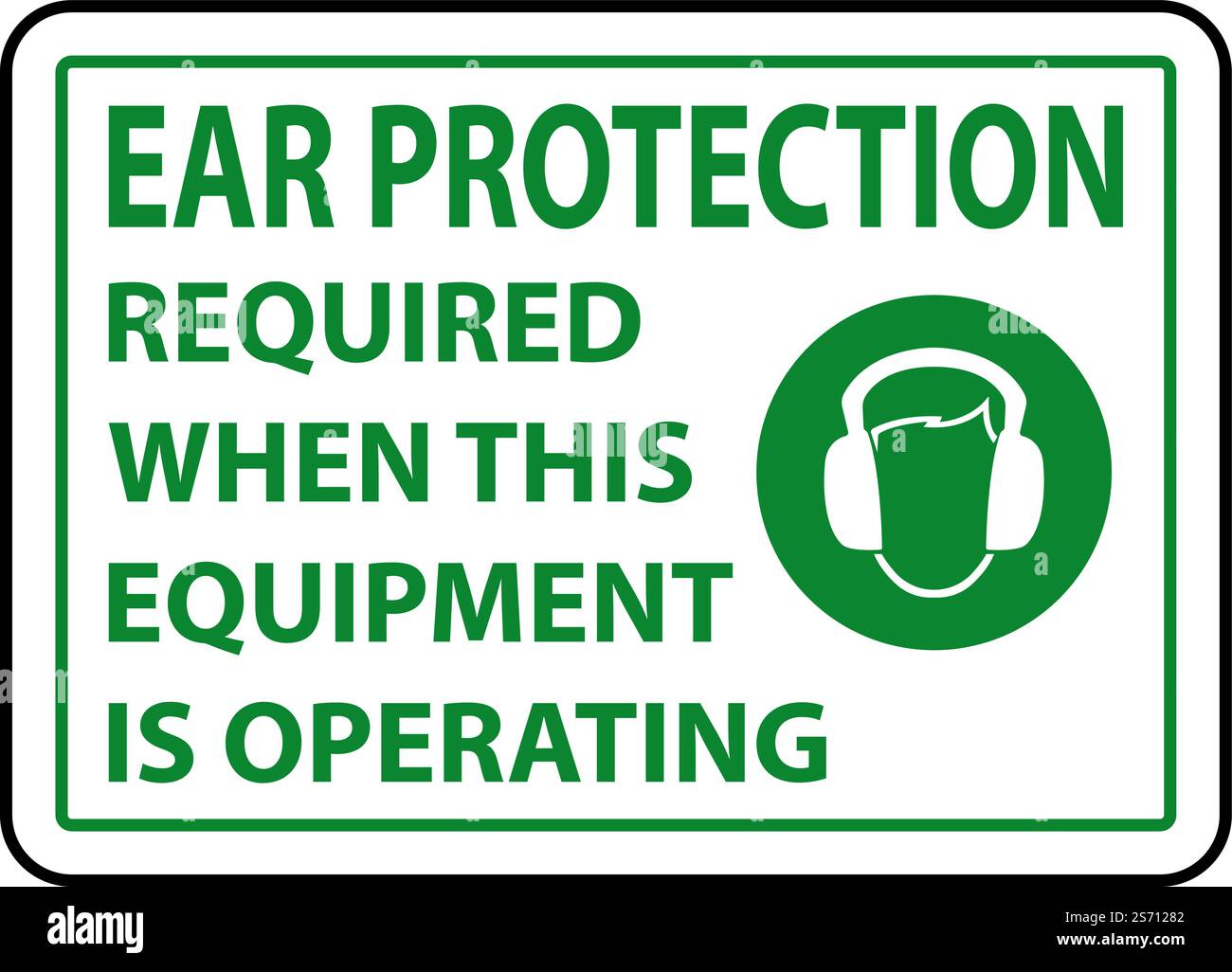 Ear Protection Required Sign On White Background Stock Vector Image ...