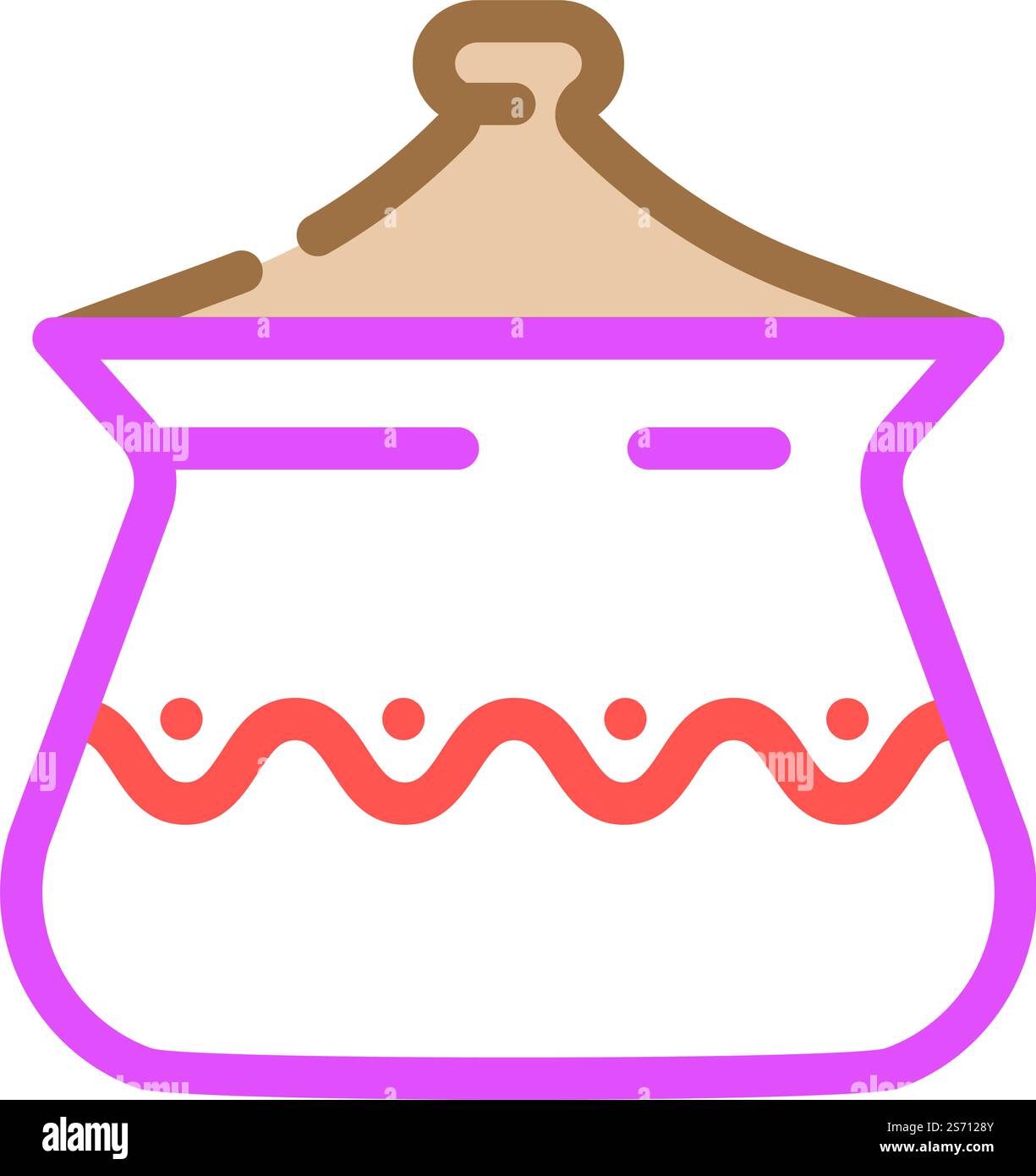 pot clay crockery color icon vector. pot clay crockery sign. isolated ...