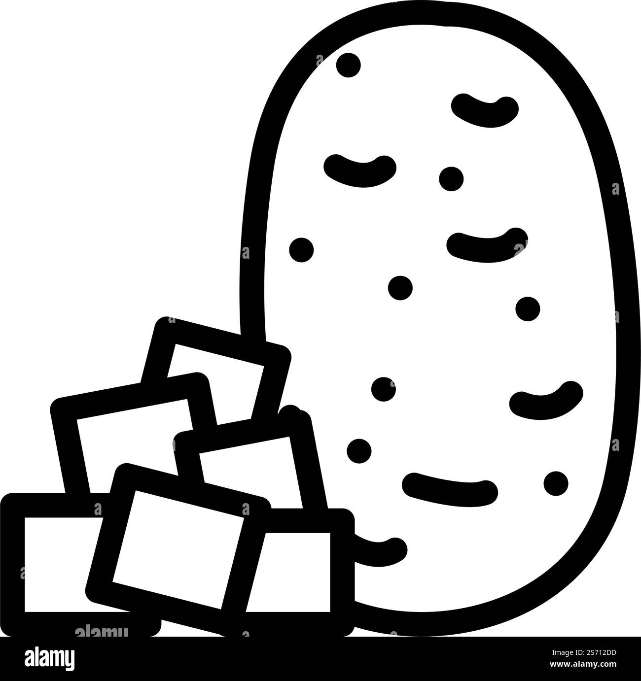 fresh potatoes line icon vector. fresh potatoes sign. isolated contour ...