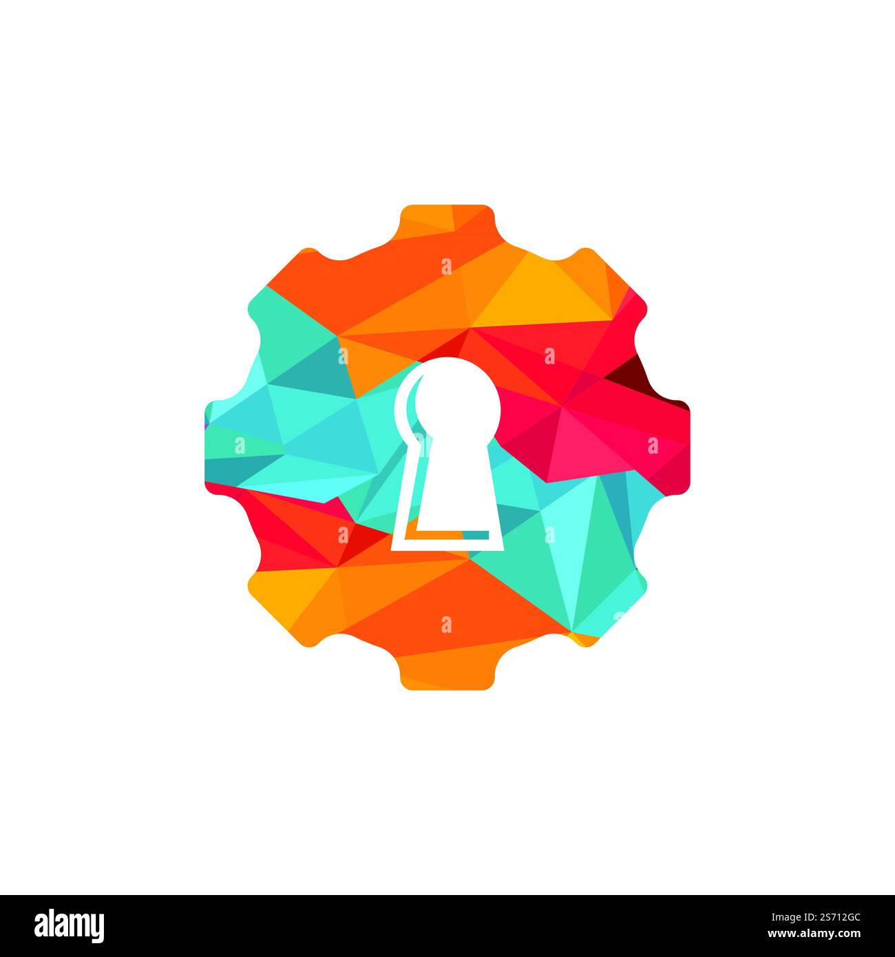 Gear padlock vector logo design. Industry protection logo design ...