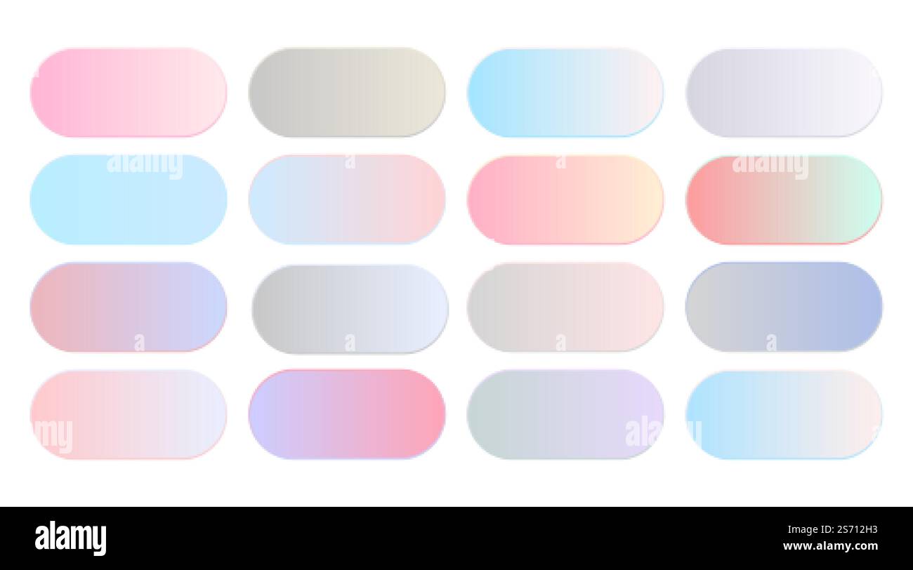 soft pastel color gradients combination big set Stock Vector Image ...