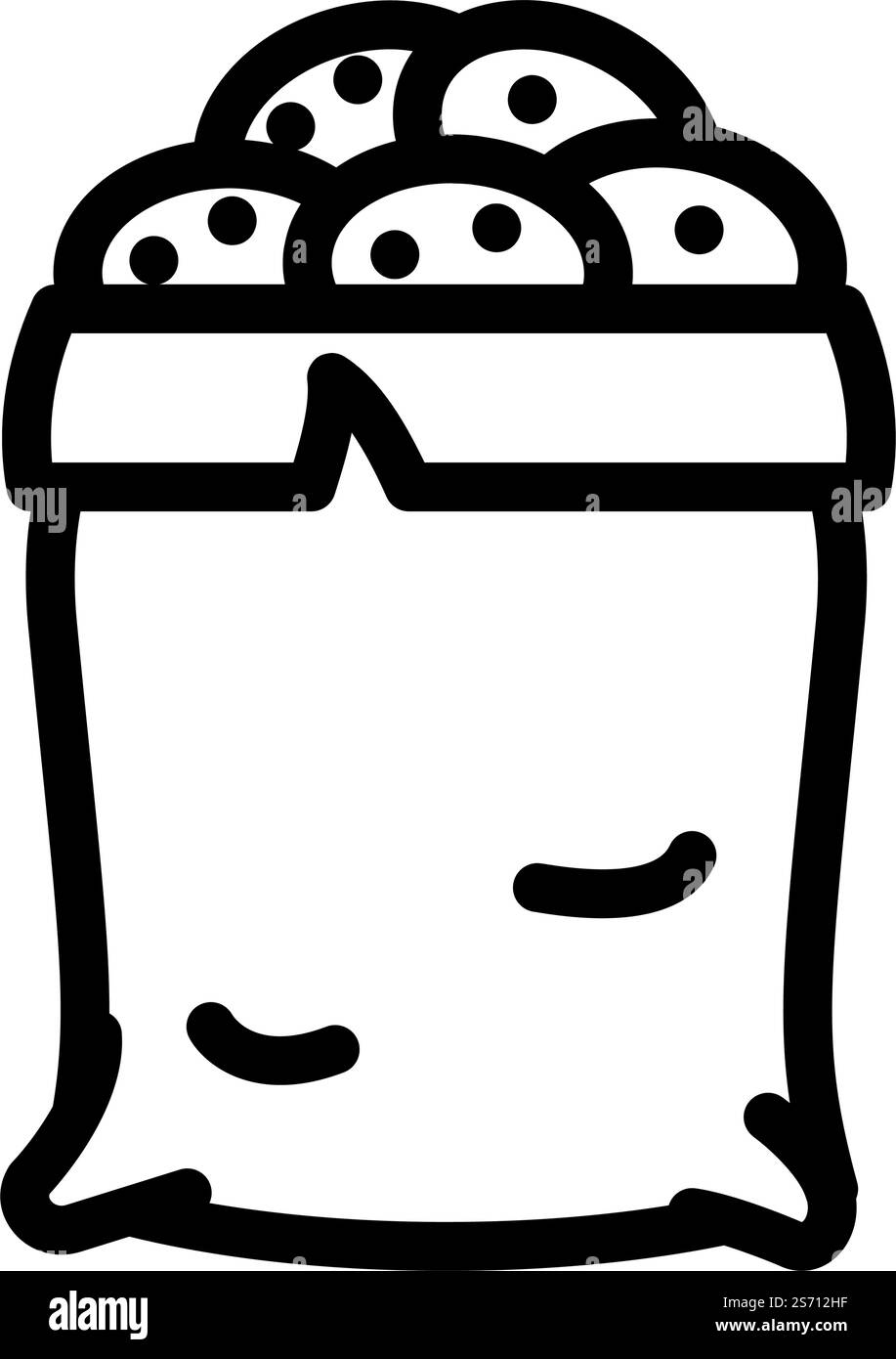 potato sack line icon vector. potato sack sign. isolated contour symbol ...