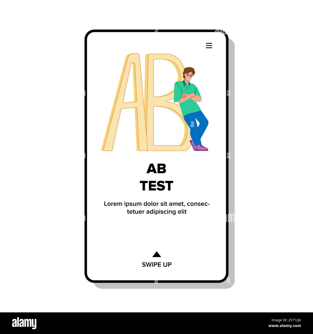 ab test vector. split hypothesis, traffic web, optimization comparison ...