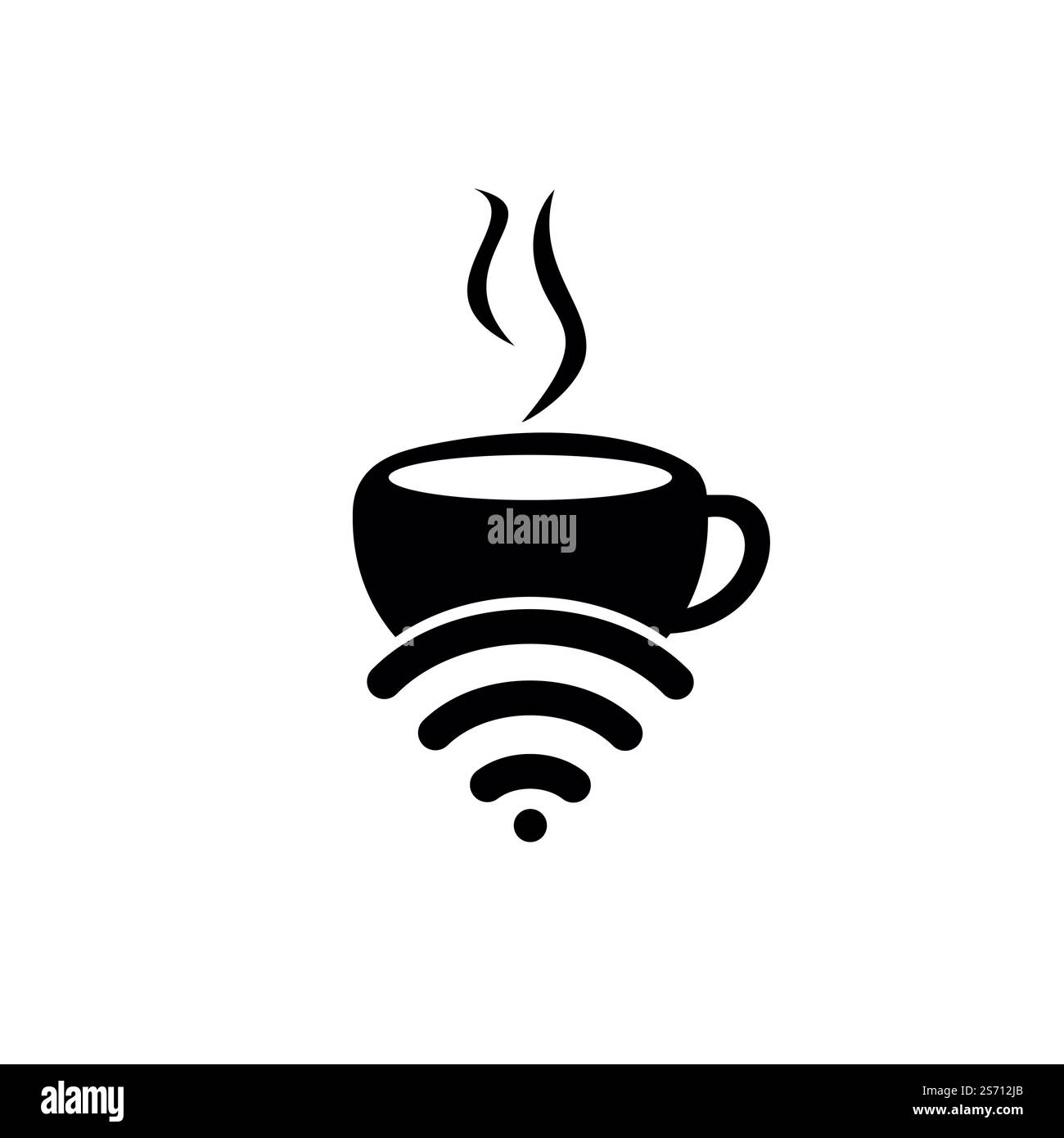 Coffee cup with WiFi vector icon logo. Creative logo design template ...