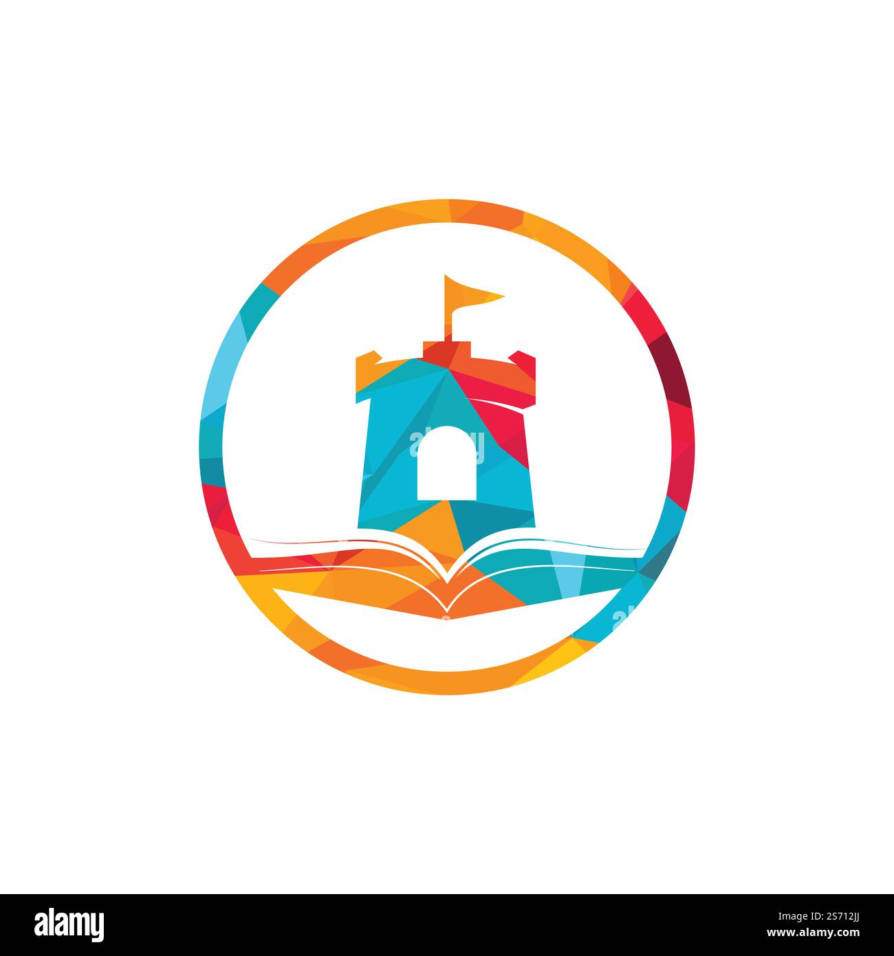 Castle book vector logo design. Unique bookstore, library and fortress ...