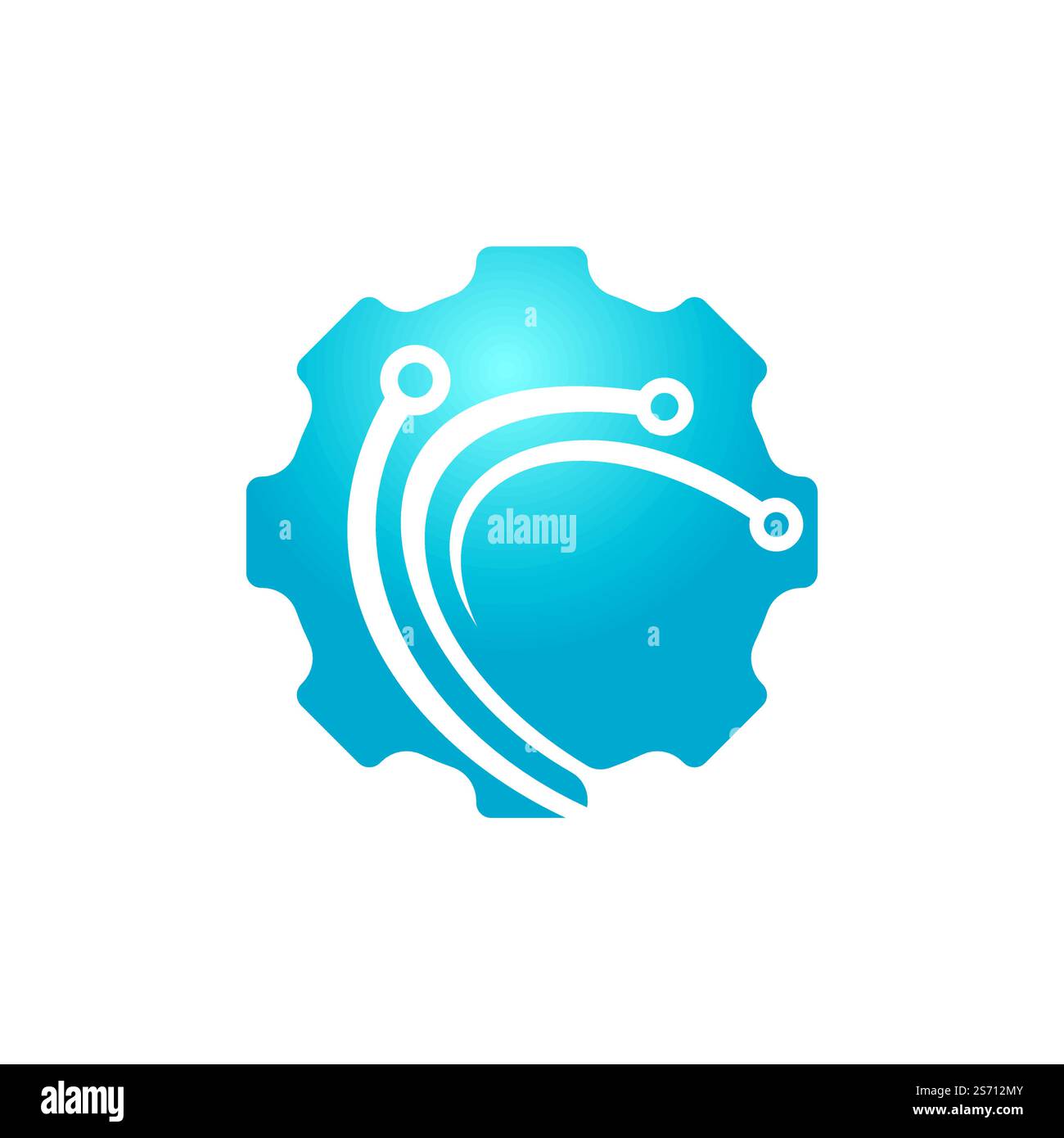 Techno gear vector logo design. This logo is suitable for factory ...