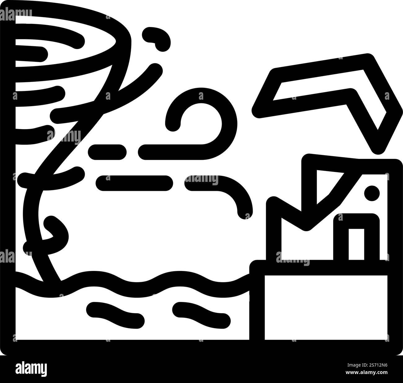 typhoon weather line icon vector. typhoon weather sign. isolated ...