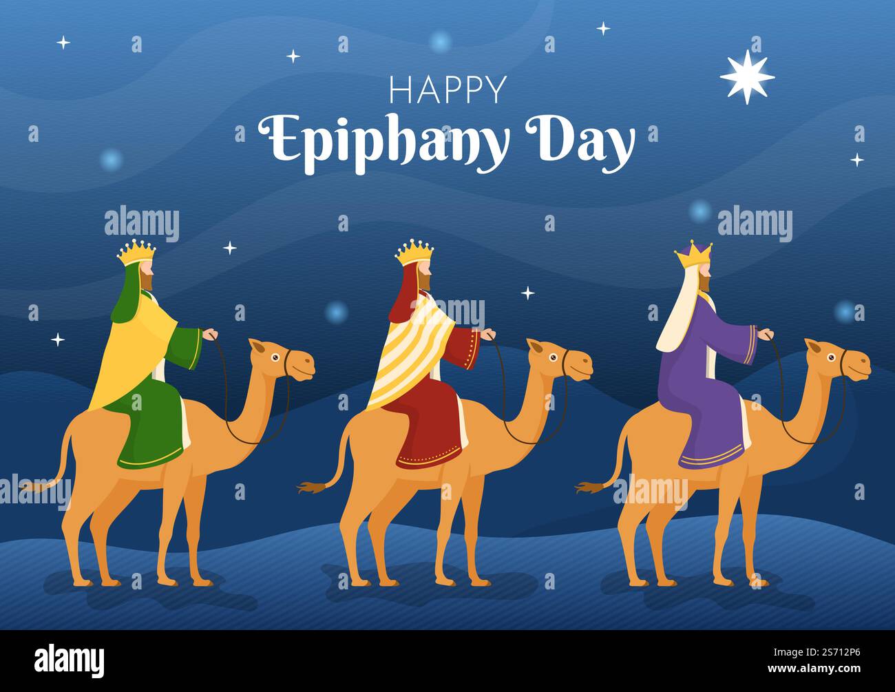 Happy Epiphany Day Template Hand Drawn Cartoon Flat Illustration ...