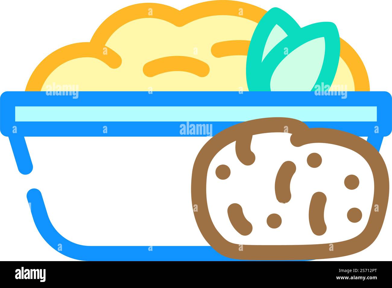 mashed potatoes color icon vector. mashed potatoes sign. isolated ...