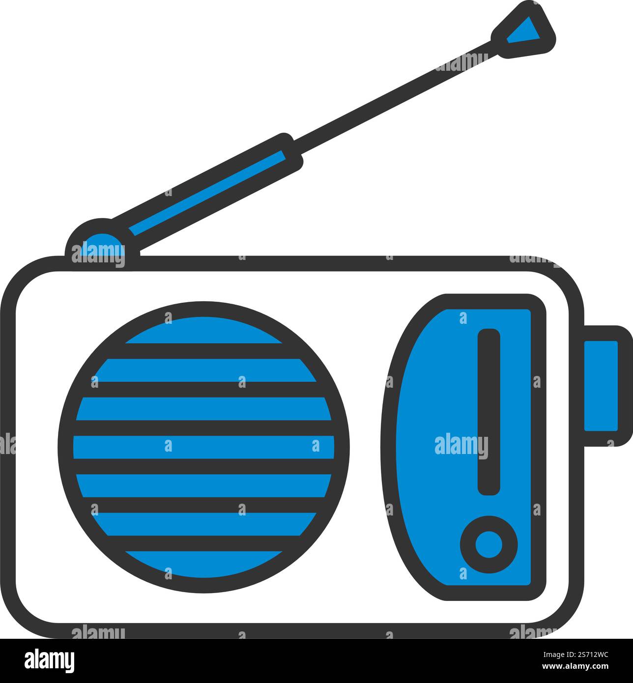 Radio Icon. Editable Bold Outline With Color Fill Design. Vector ...