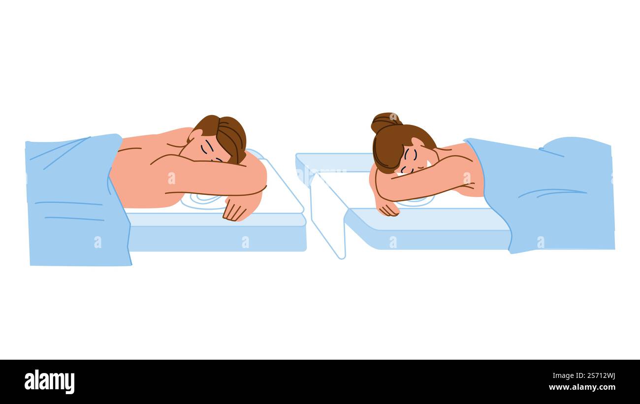 couple spa vector. wellness treatment, luxury man, massage beauty ...