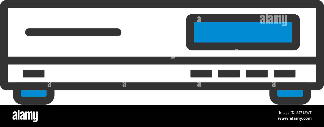 Media Player Icon. Editable Bold Outline With Color Fill Design. Vector ...