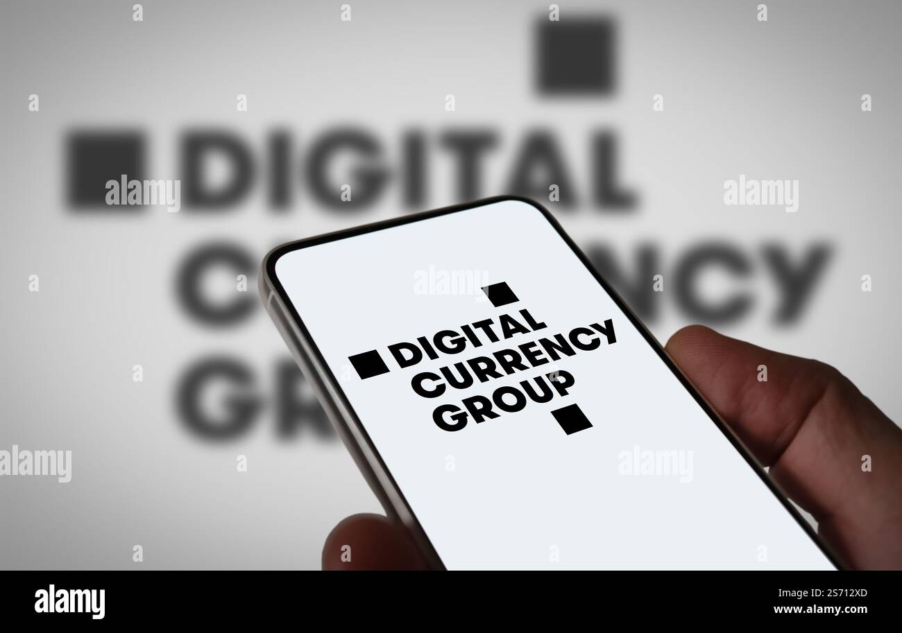 Digital Currency Group displayed on smartphone Stock Photo - Alamy