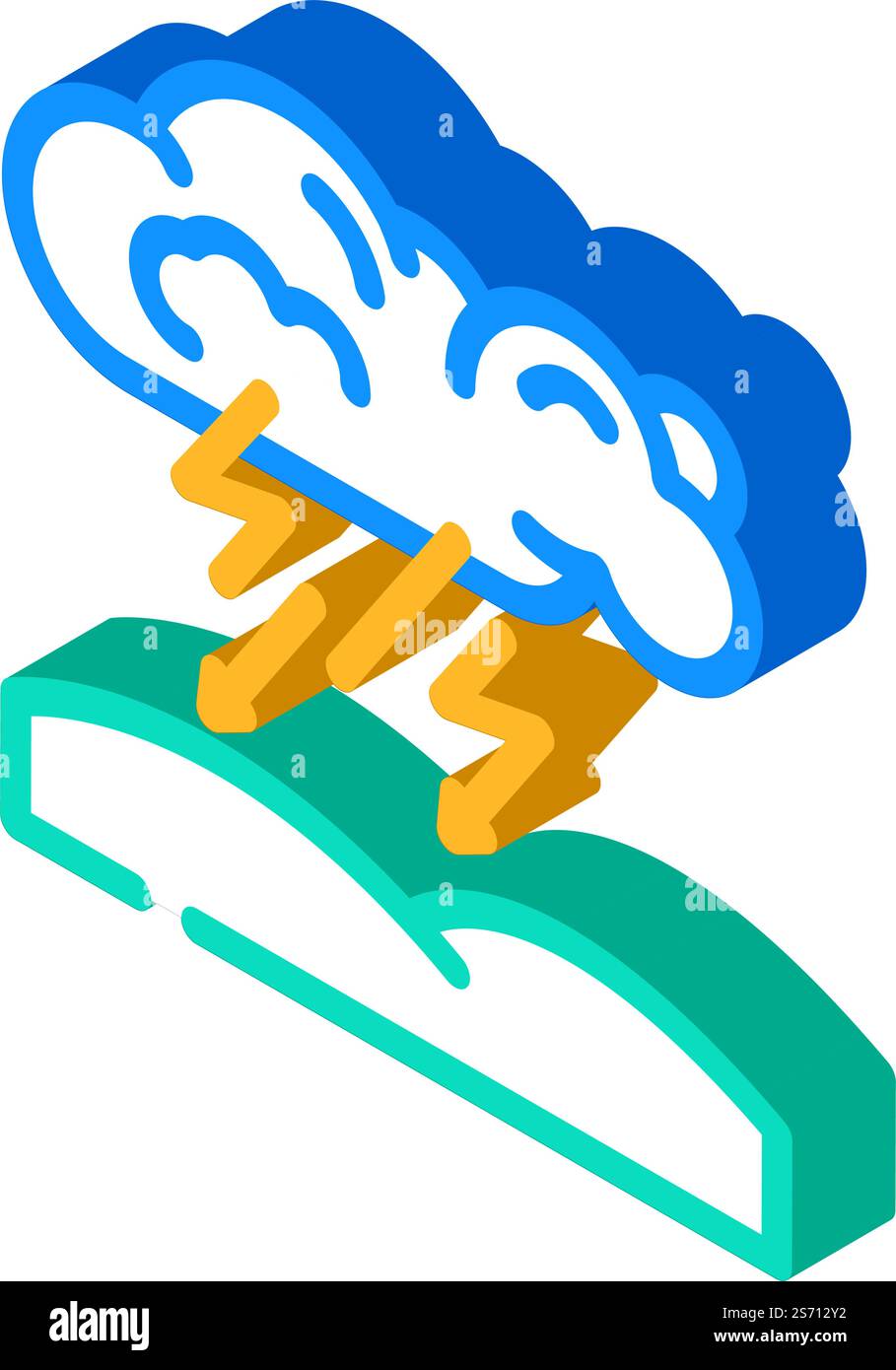 stormy weather isometric icon vector. stormy weather sign. isolated ...