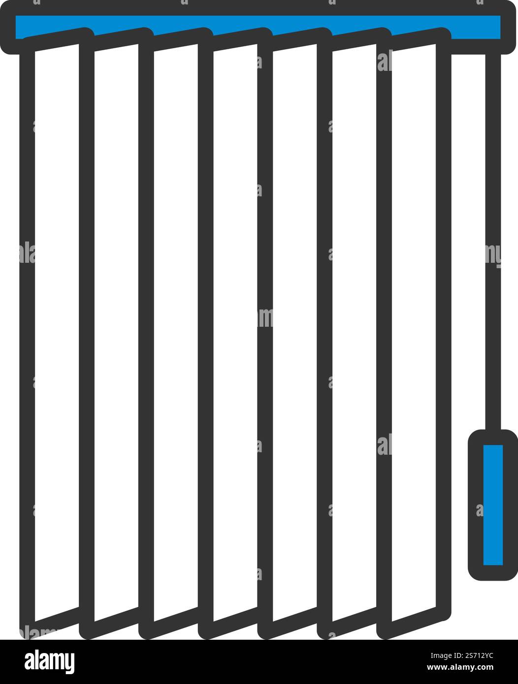 Office Vertical Blinds Icon. Editable Bold Outline With Color Fill ...