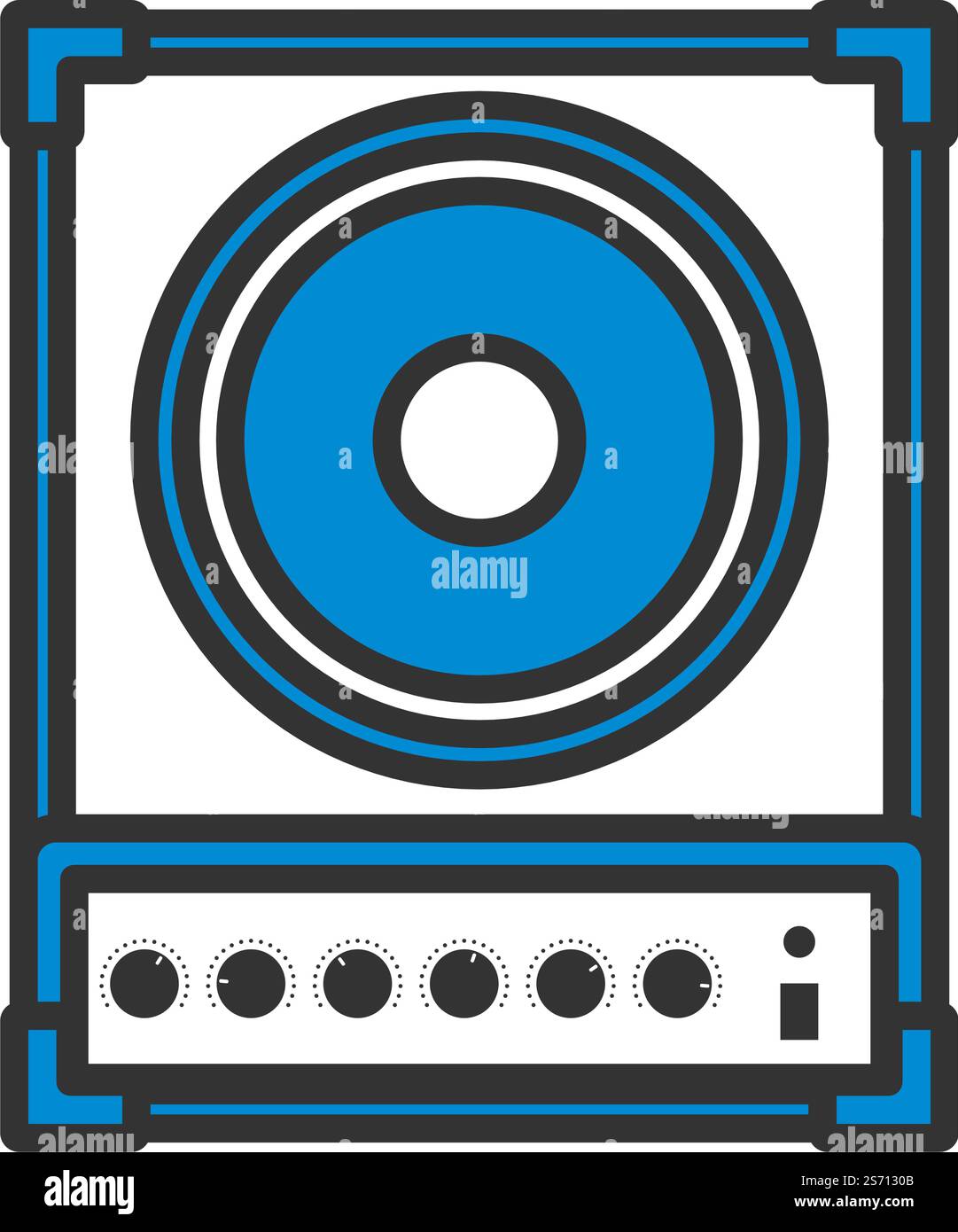 Audio Monitor Icon. Editable Bold Outline With Color Fill Design ...