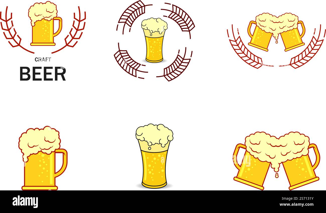 Beer craft logo vector illustration flat design template Stock Vector ...