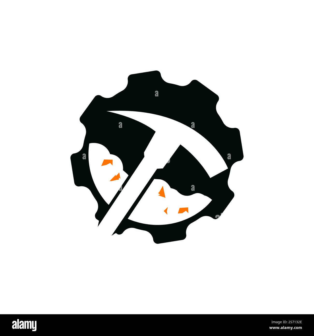 Mining logo template with Gear. Cog wheel and mining equipment icon ...