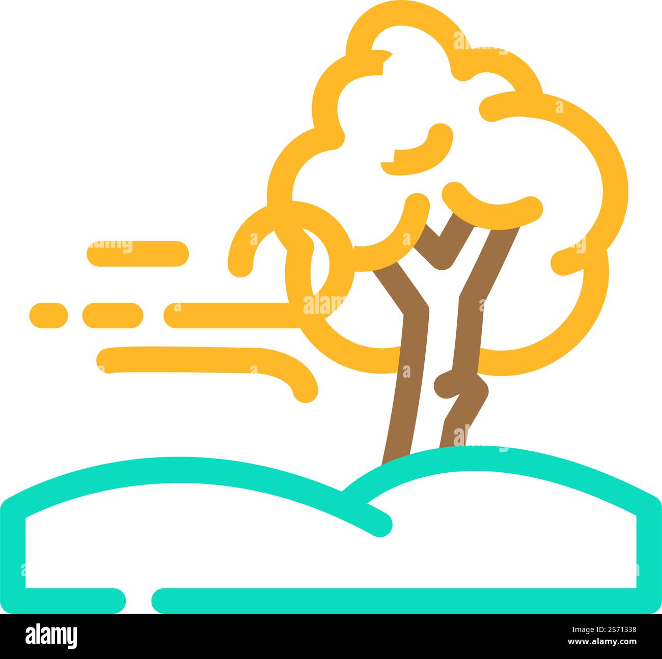 windy weather color icon vector. windy weather sign. isolated symbol illustration. windy weather ...