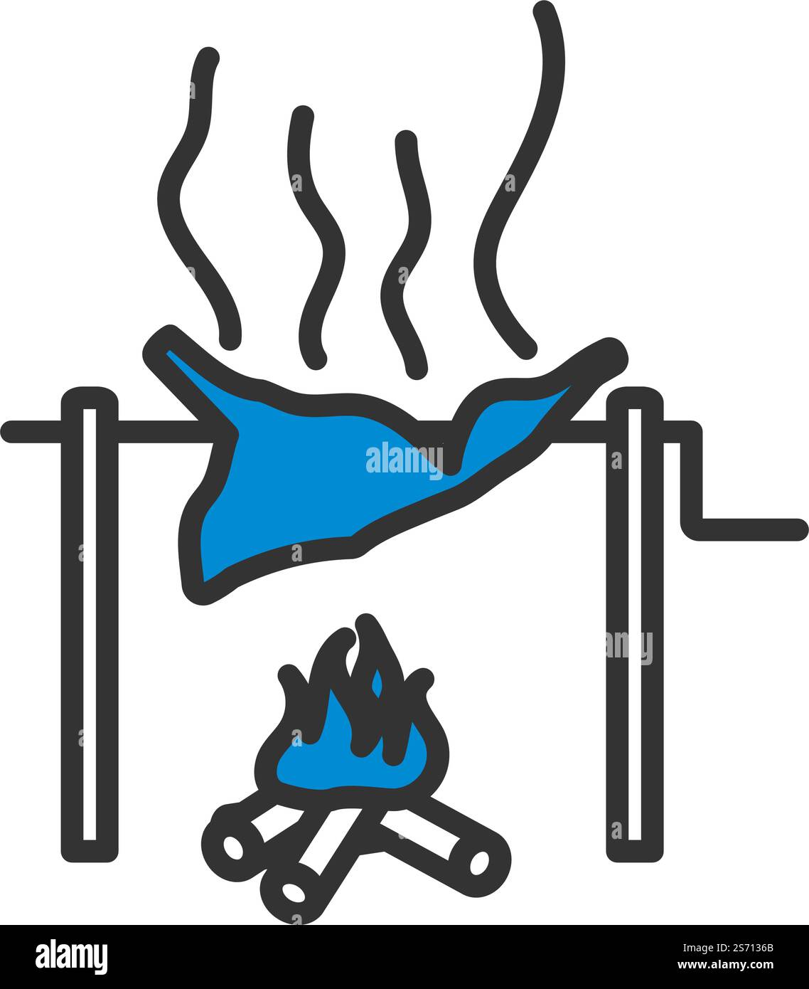 Icon Of Roasting Meat. Editable Bold Outline With Color Fill Design ...