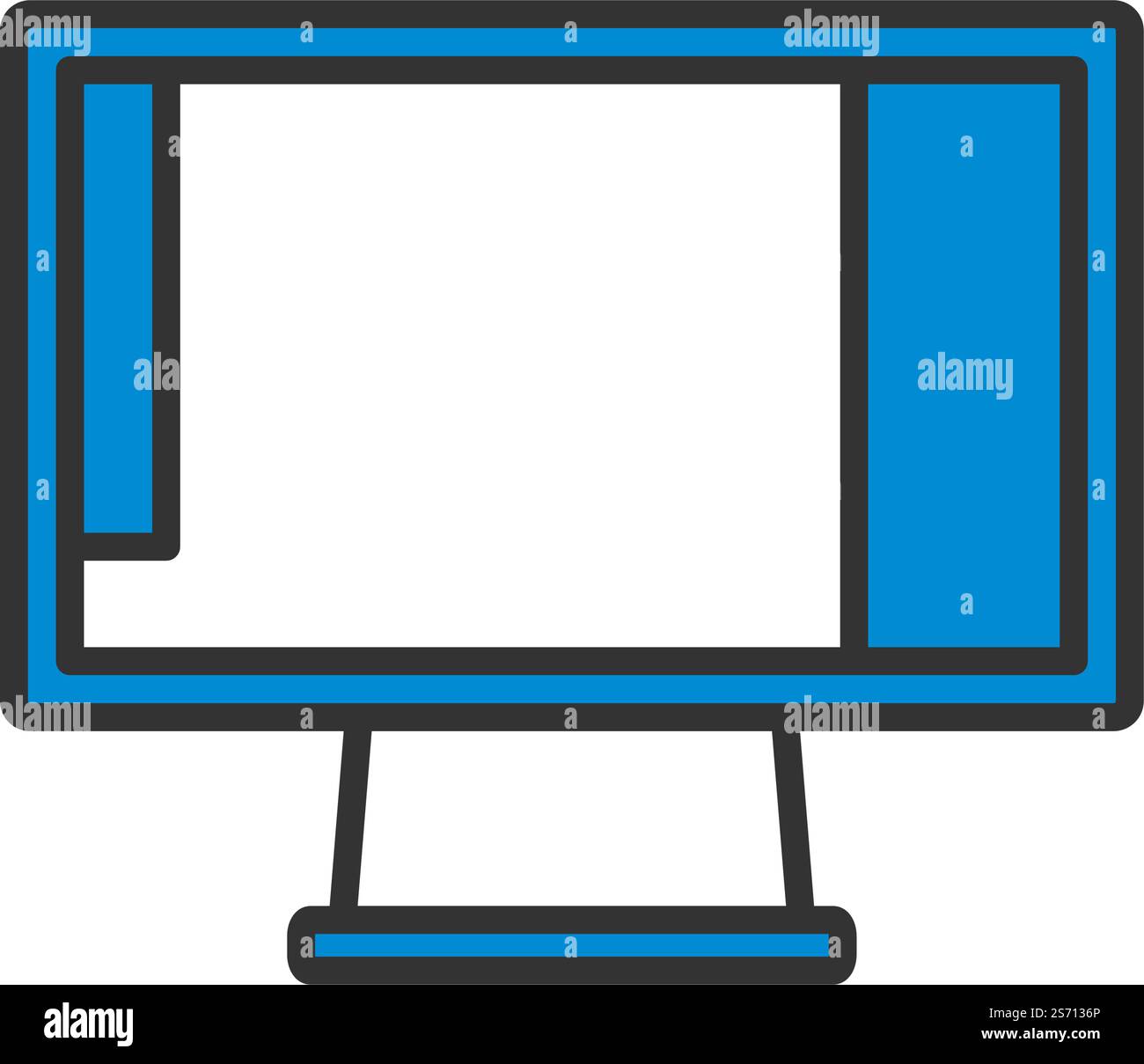 Icon Of Photo Editor On Monitor Screen. Editable Bold Outline With ...
